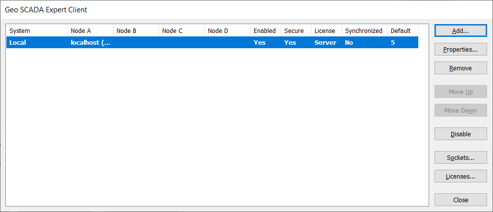 Client Administration Guide - Display the Client Applet (ViewX Client - System Connections)